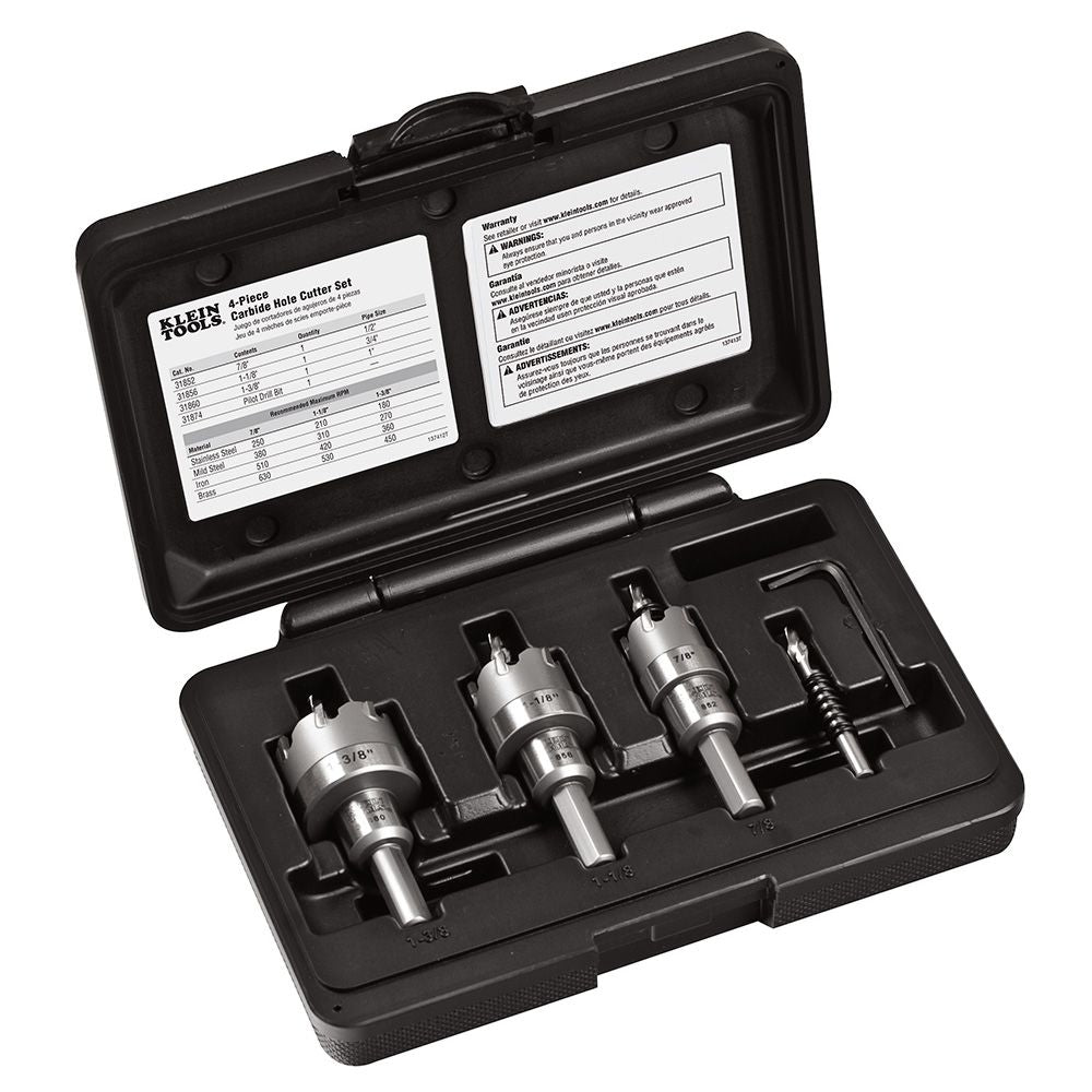 Klein Tools 4-Piece Carbide Hole Cutter Hole Saw Kit | TTL