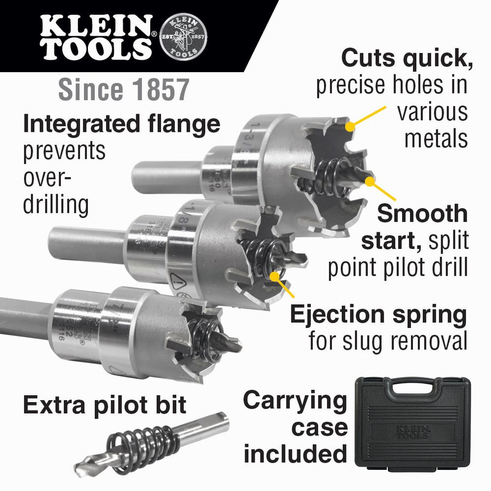 Klein Tools 4-Piece Carbide Hole Cutter Hole Saw Kit | TTL