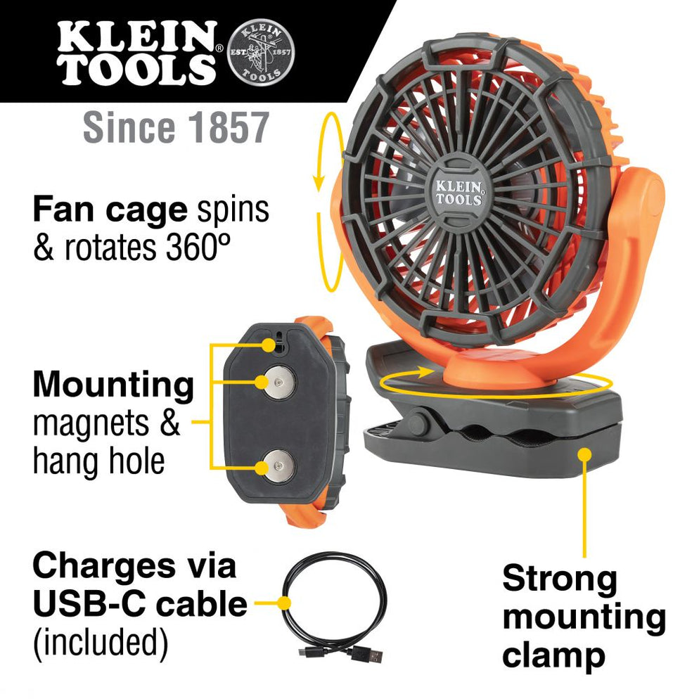 Klein Rechargeable Personal Jobsite Fan | The Tool Locker